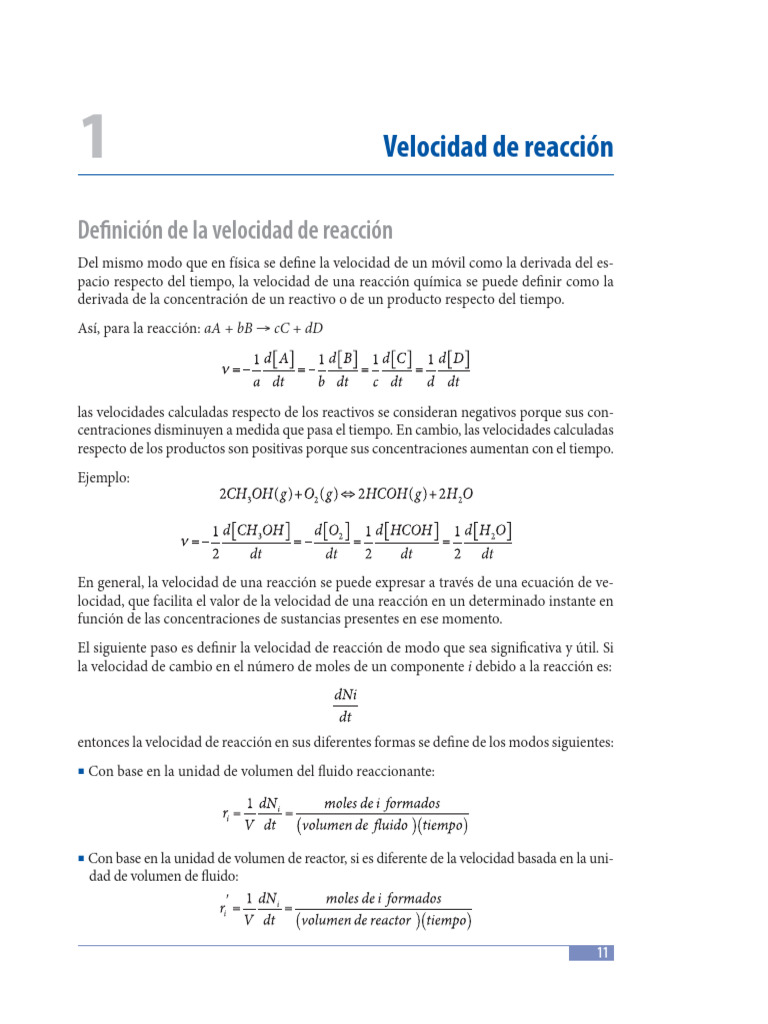 Velocidad de Reacción Química: Factores y Ecuaciones | PDF | Velocidad ...