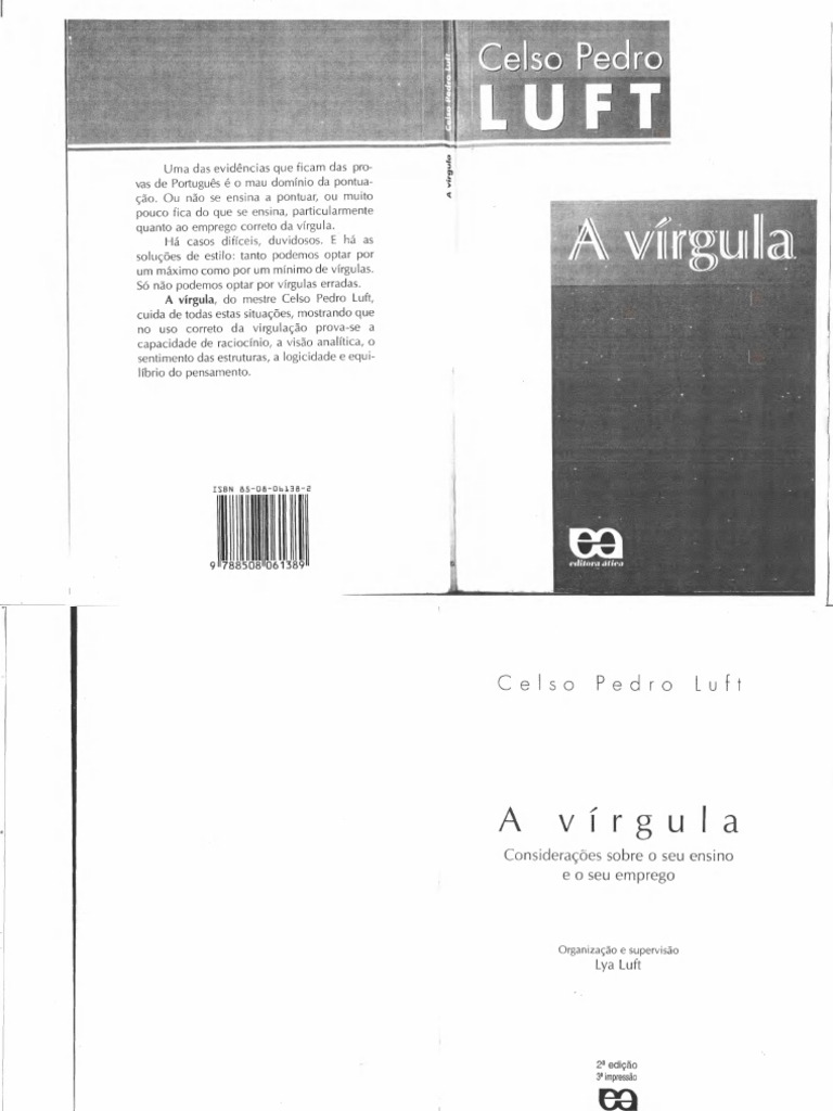 A Vírgula. Celso Pedro Luft - Text | PDF | Gramática | Linguística