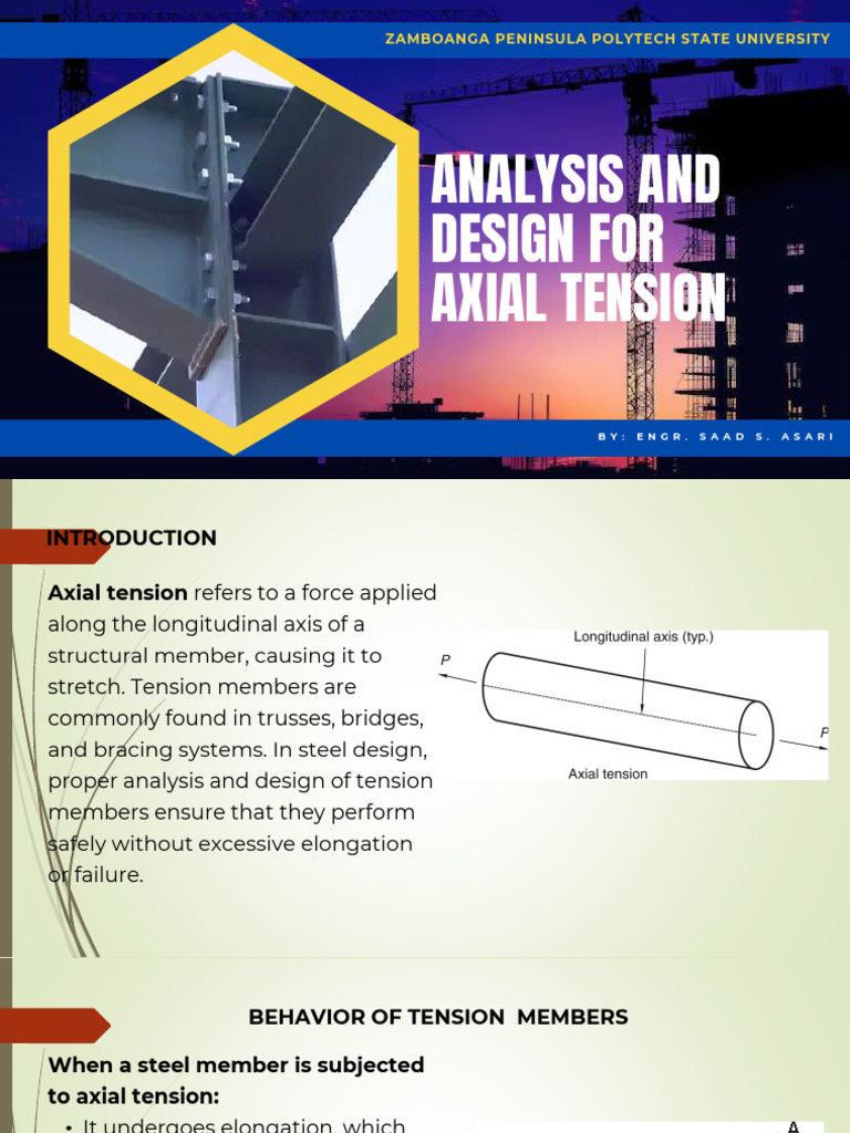 Axial Tension Analysis in Steel Design | PDF | Truss | Tension (Physics)