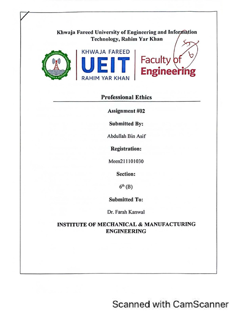 Professional Ethics Assignment Pdf 8082