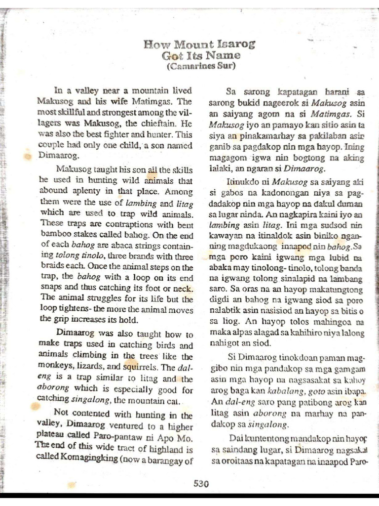 How Mount Isarog Got Its Name 1 | PDF