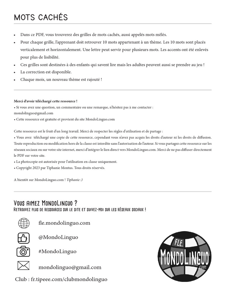 Mots cachés : thèmes variés à découvrir | PDF | Bleu | Vert