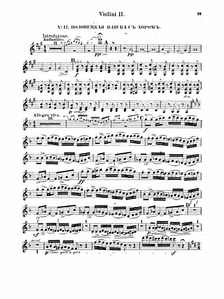 Borodin Prince Igor - Violins II | PDF