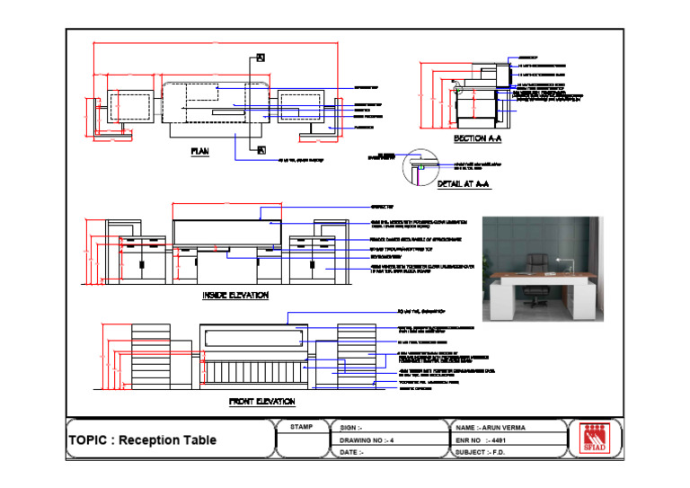 Drawing1.dwg reception tableModel | PDF
