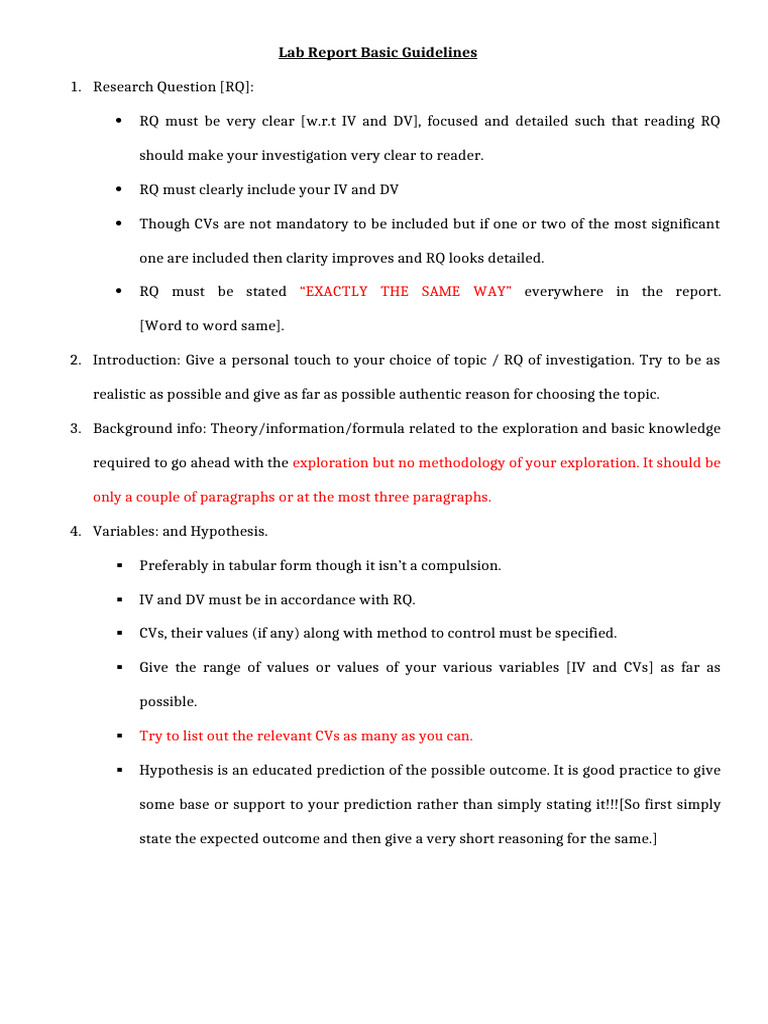Lab Report Writing Guidelines | PDF | Significant Figures | Methodology