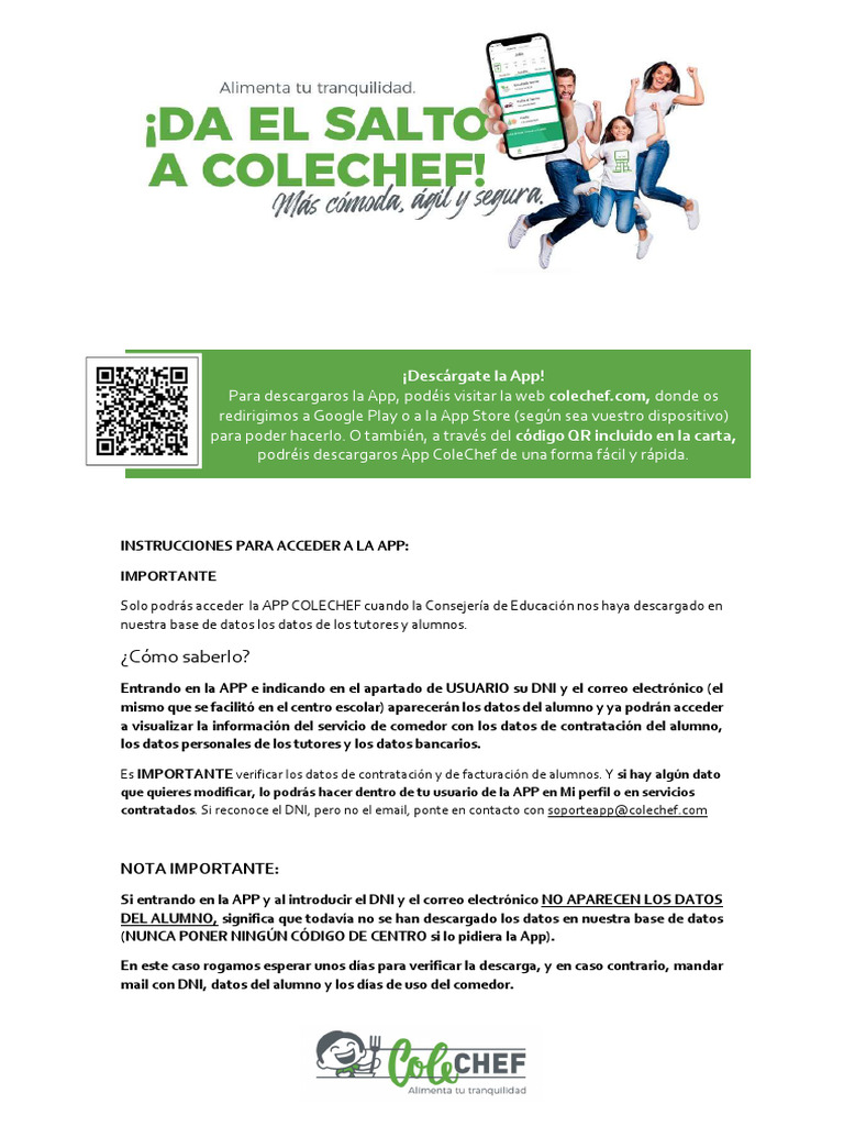 Carta App Colechef Ise Bienvenida 2024-25 | PDF | Aplicación movil ...