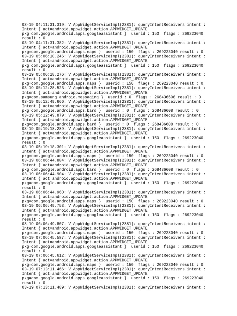 Appwidget History Log1 | PDF