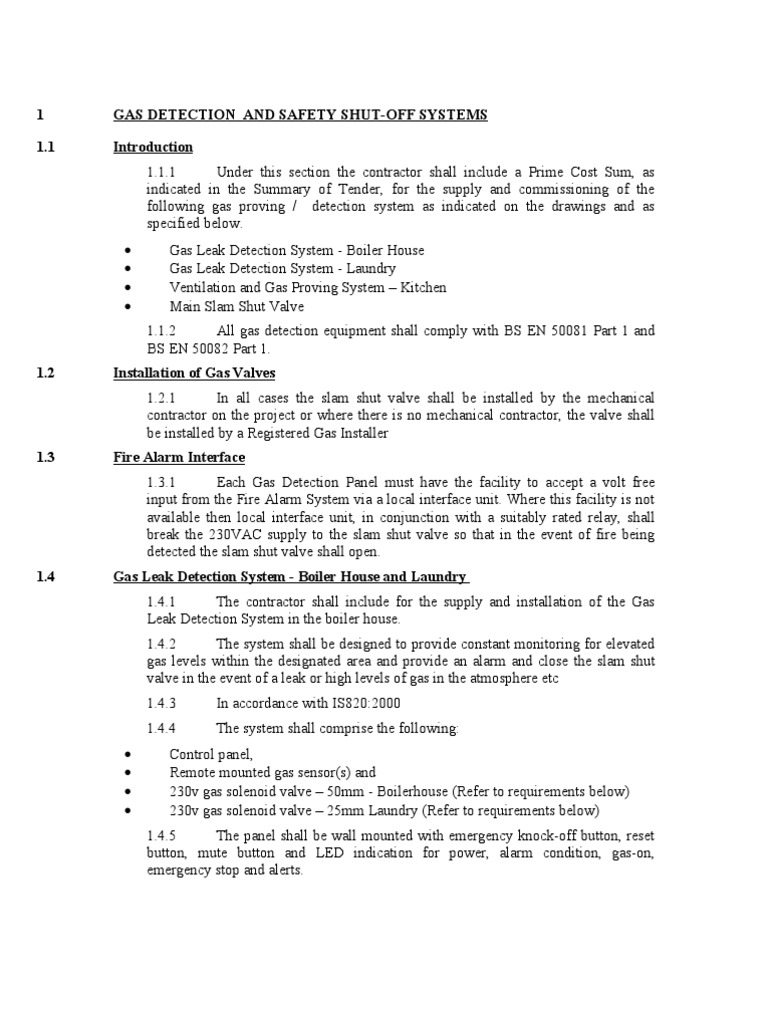 Gas Detection & Safety Systems Guide | PDF | Valve | Electrical Engineering