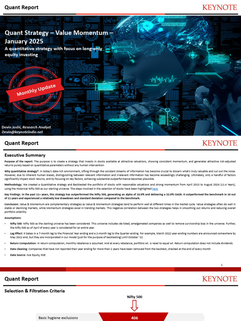 Quant-Report-Value-Momentum-Jan-25 | PDF | Securities (Finance) | Investing