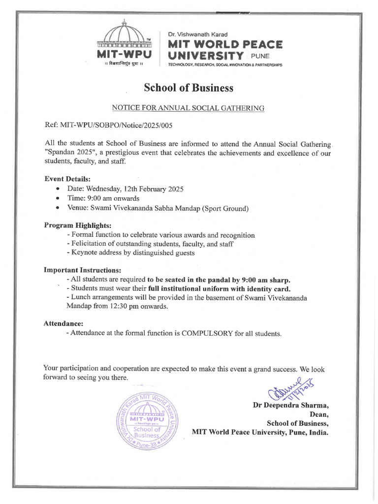 NOTICE - ANNUAL SOCIAL GATHERING (1) | PDF