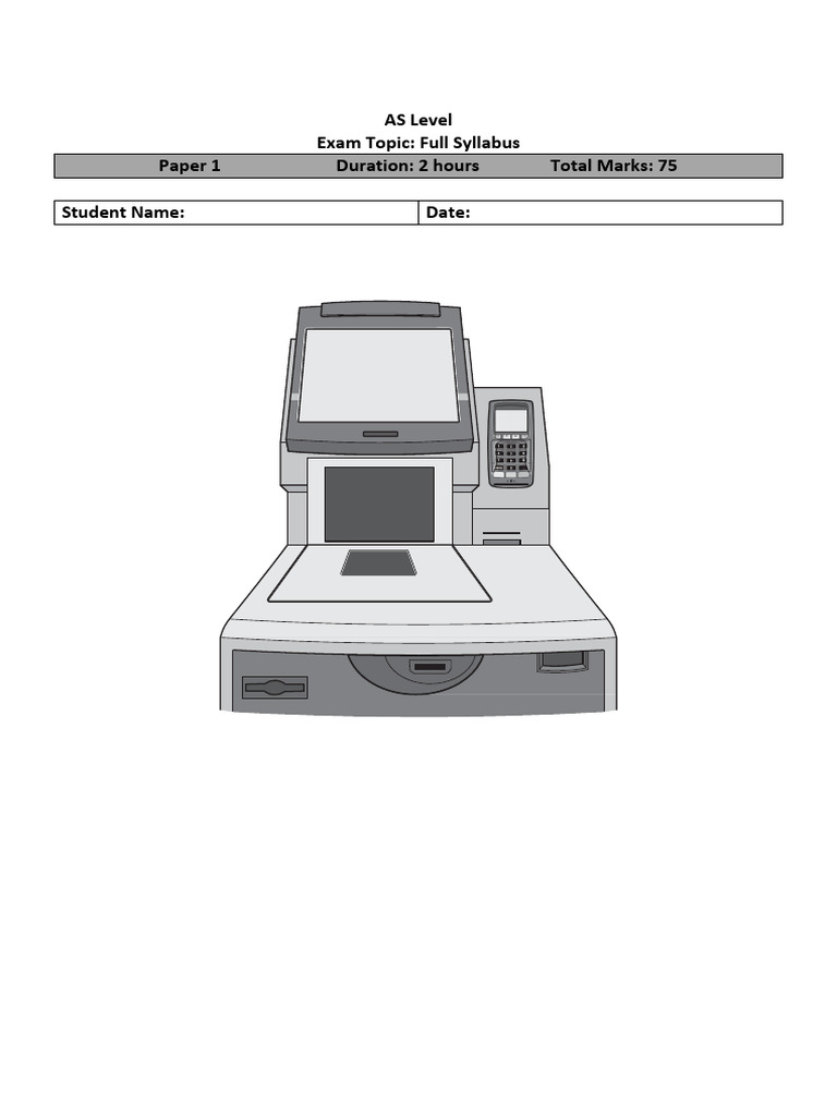 CSc9618(as)- Mock 2 - Paper 1 | PDF | Databases | Computer Architecture