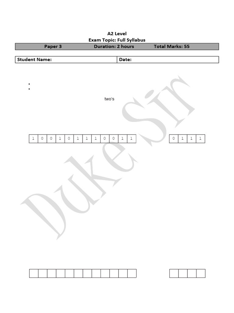CSC-9618 Mock 1 A2 Paper 3 | PDF | Computer Network | Network Topology