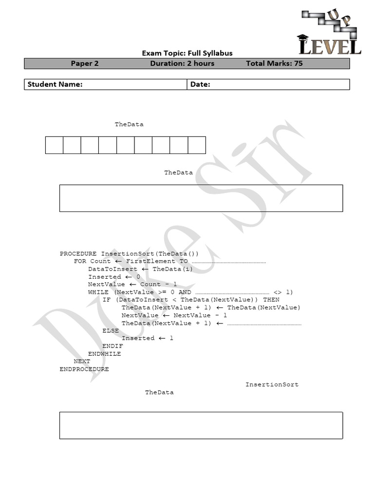 CSC-9618 Mock 1 A2 Paper 4 | PDF | Algorithms | Software Engineering