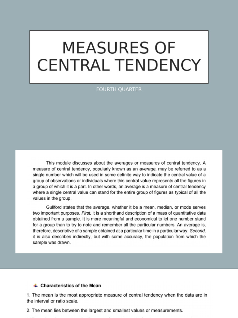 Central Tendency | PDF