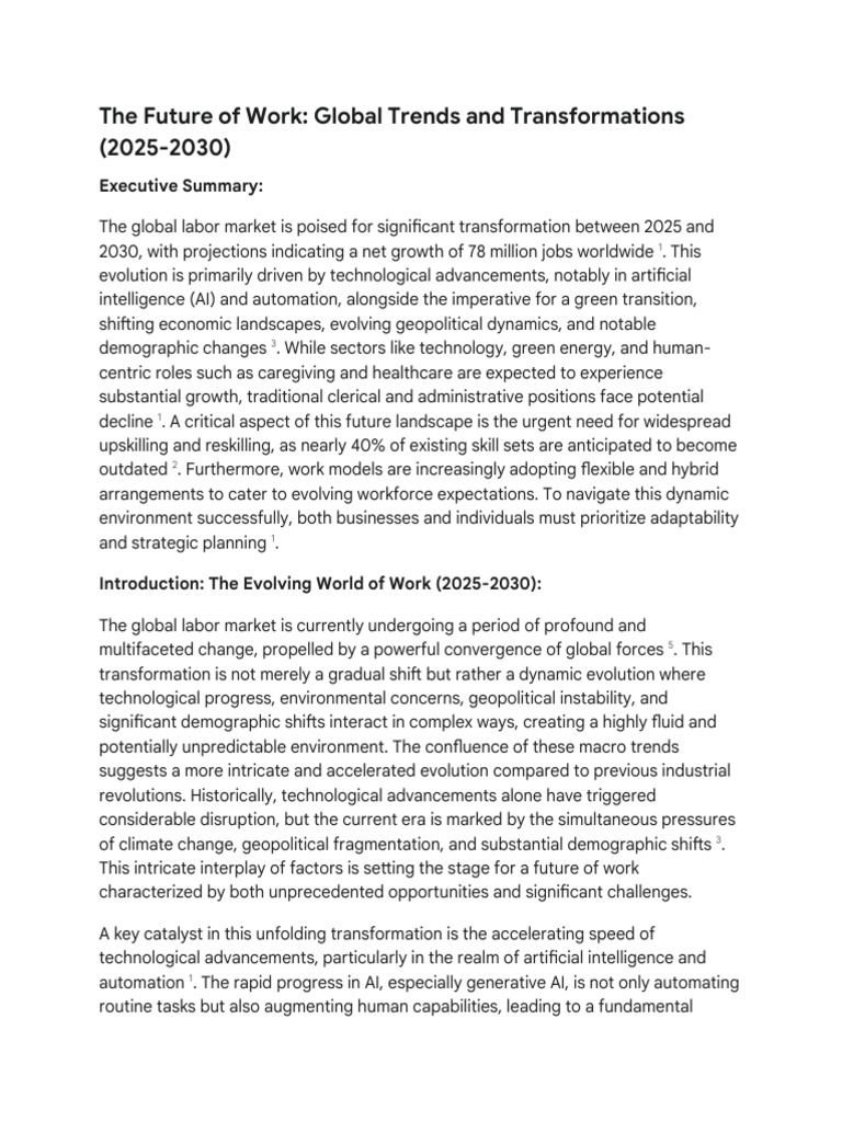 Future Work Trends 2025-2030 Insights | PDF | Cost Of Living ...
