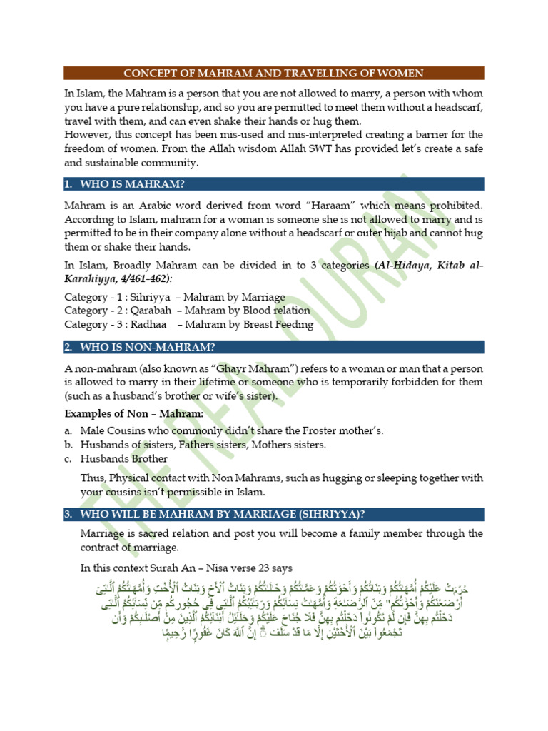 Understanding Mahram in Islam | PDF | Muhammad | Hadith