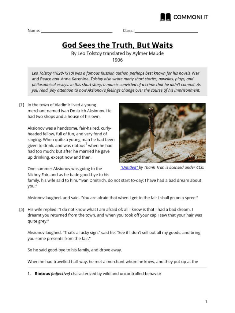 God Sees The Truth But Waits-Student | PDF