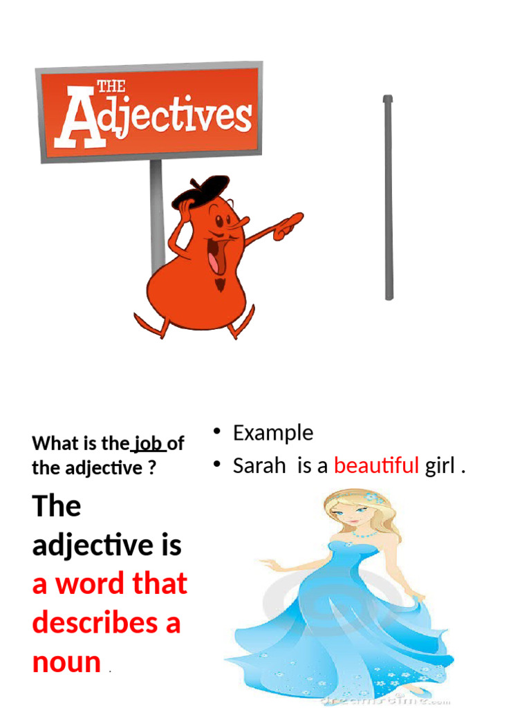 Adjectives Power Point Elsa & Adam | PDF