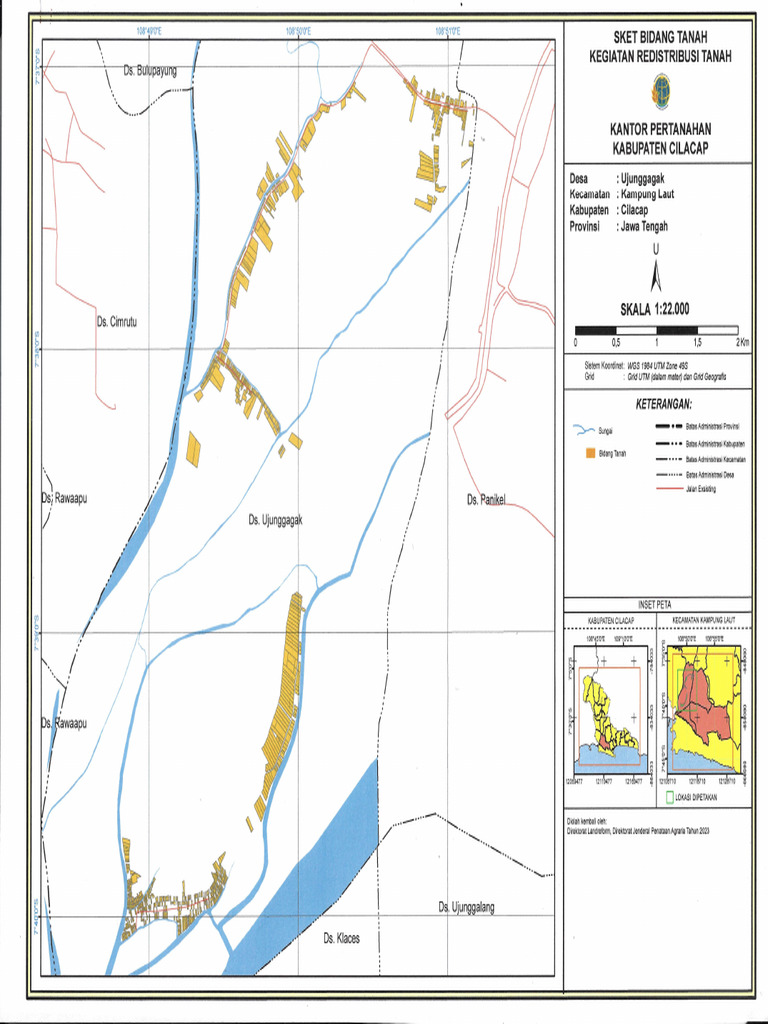 Peta Sket Bidang Tanah Redistribusi Tanah Desa Ujunggagak | PDF