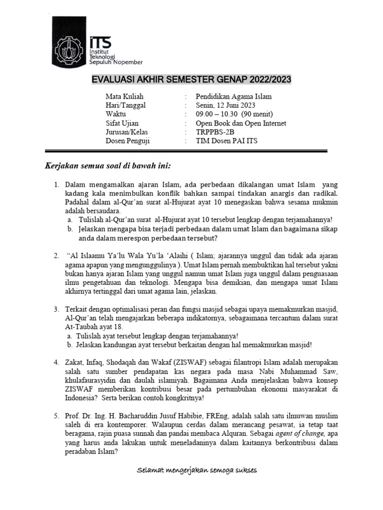 Eas Pai Genap 22-23 TRPPBS-B | PDF