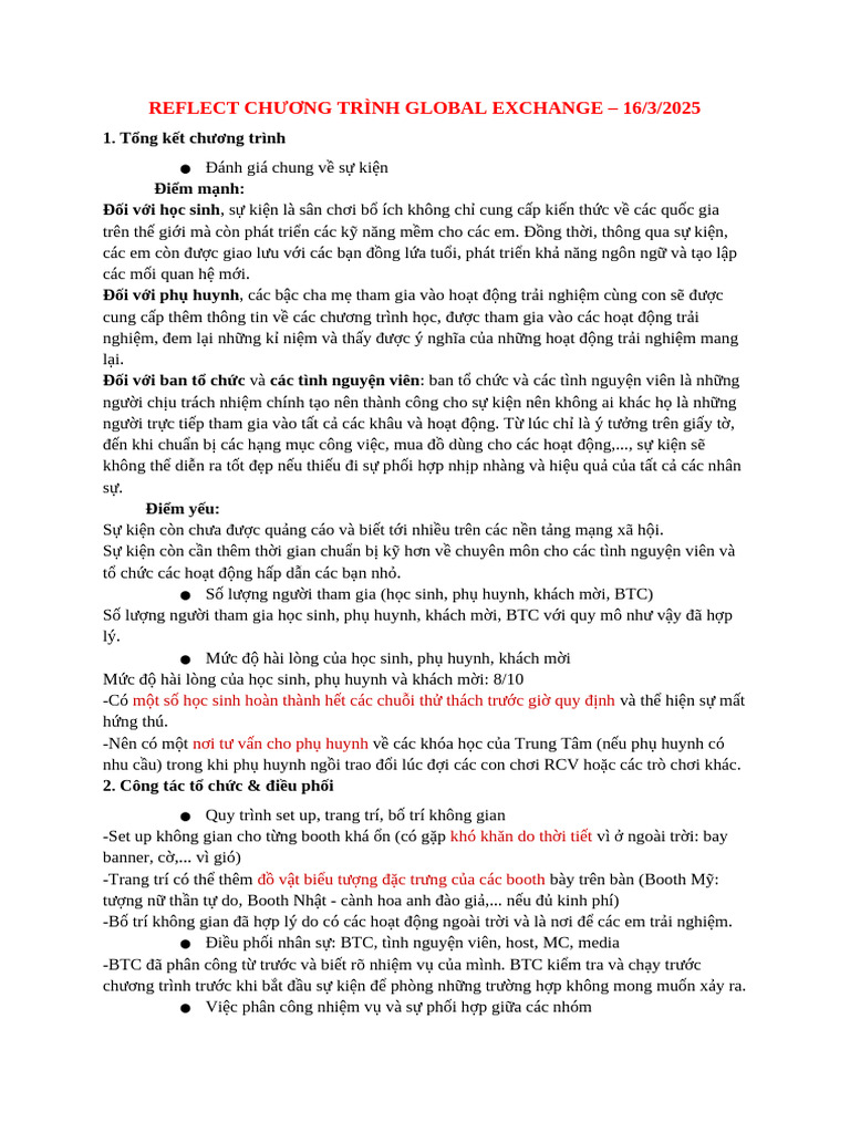 Reflection Global Exchange | PDF