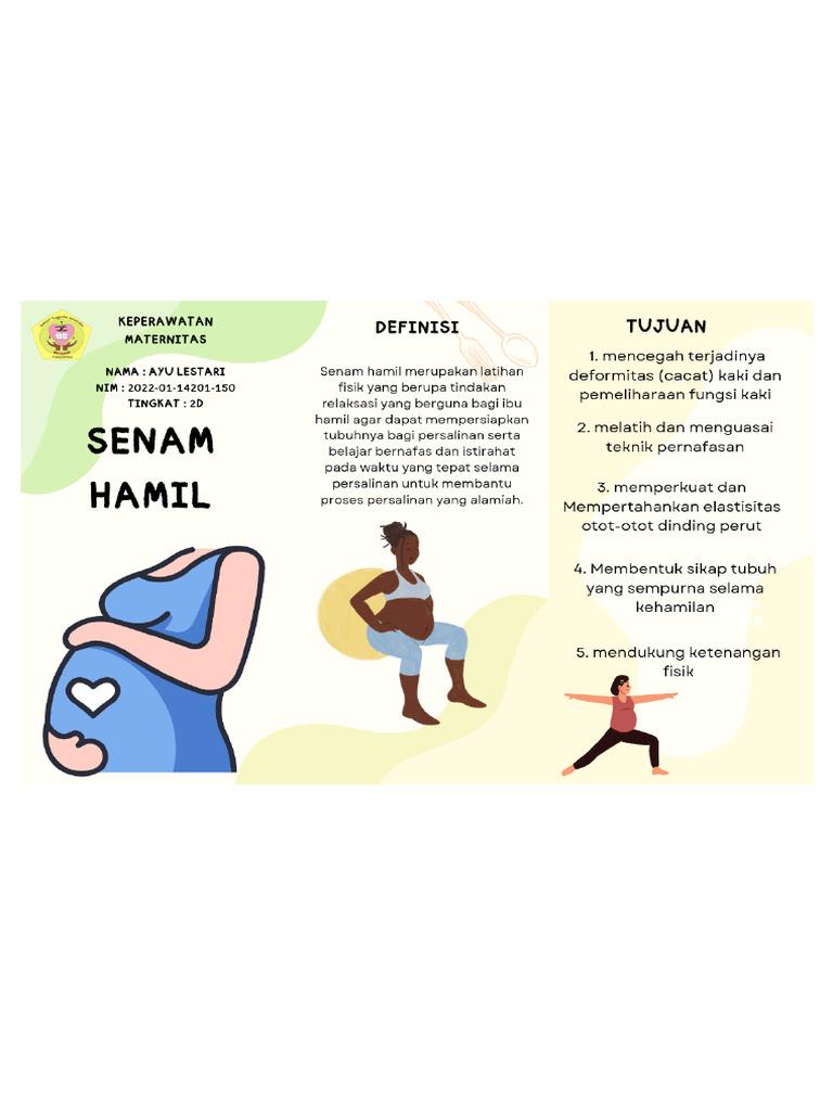 leaflet senam hamil dan senam nifas AyuLestari 2D | PDF