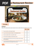 Restaurant Review Writing Guide | PDF | Restaurants | Menu