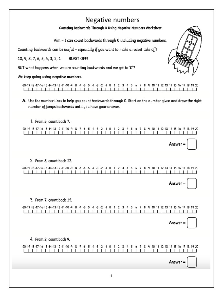 3- Place value- Negative numbers (1) | PDF