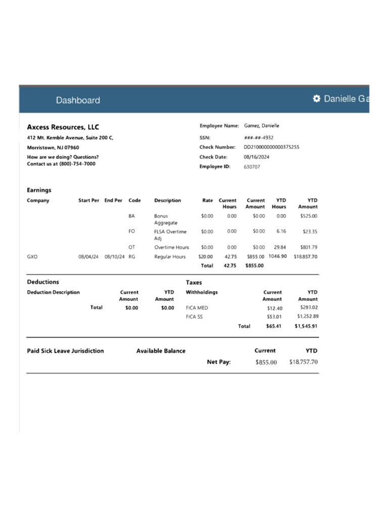 Danielle Gamez Payroll Summary | PDF | Working Conditions | Industrial ...