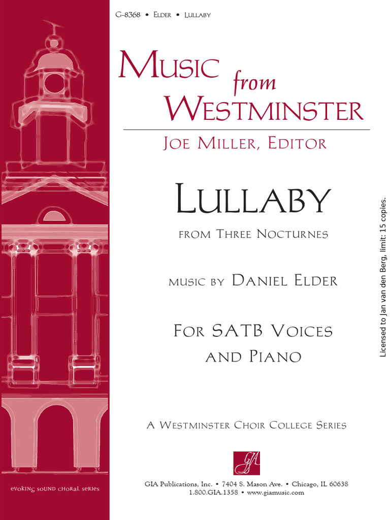 Lullaby de Daniel Elder pour chœur | PDF