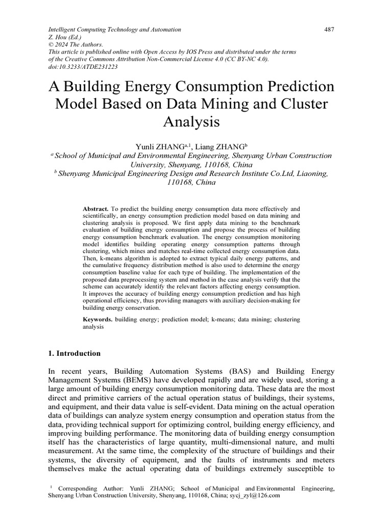 A Building Energy Consumption Prediction Model Bas | PDF | Cluster Analysis | Data Mining