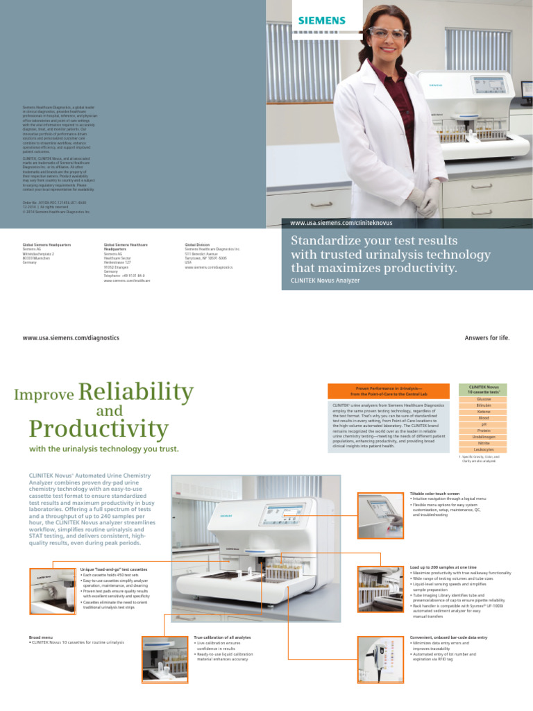 Clinitek Novus Brochure Us 1800000002010547 | PDF | Health Care ...