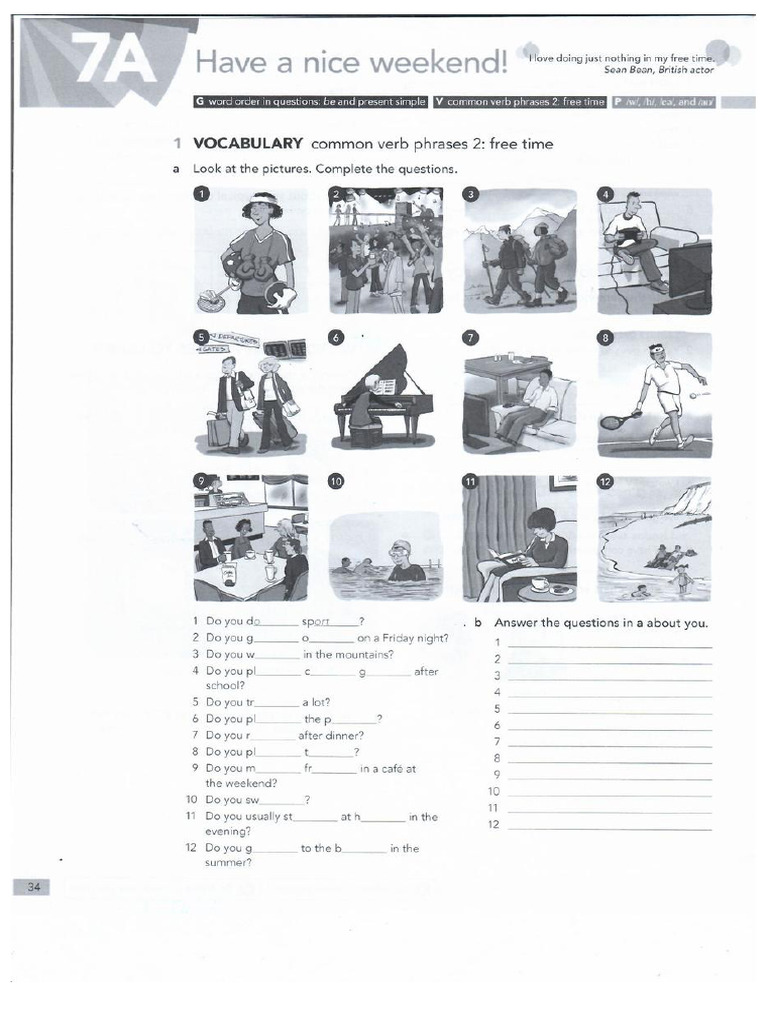 UNIDADES 7 y 8 A1 WB english-file-4th | PDF