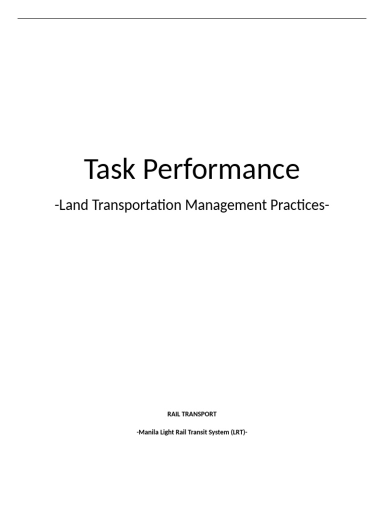 Midterm Task Performance | PDF | Light Rail | Public Transport