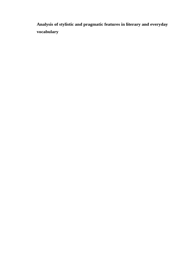 Analysis of Stylistic and Pragmatic Features in Li | PDF | Linguistics | Semantics