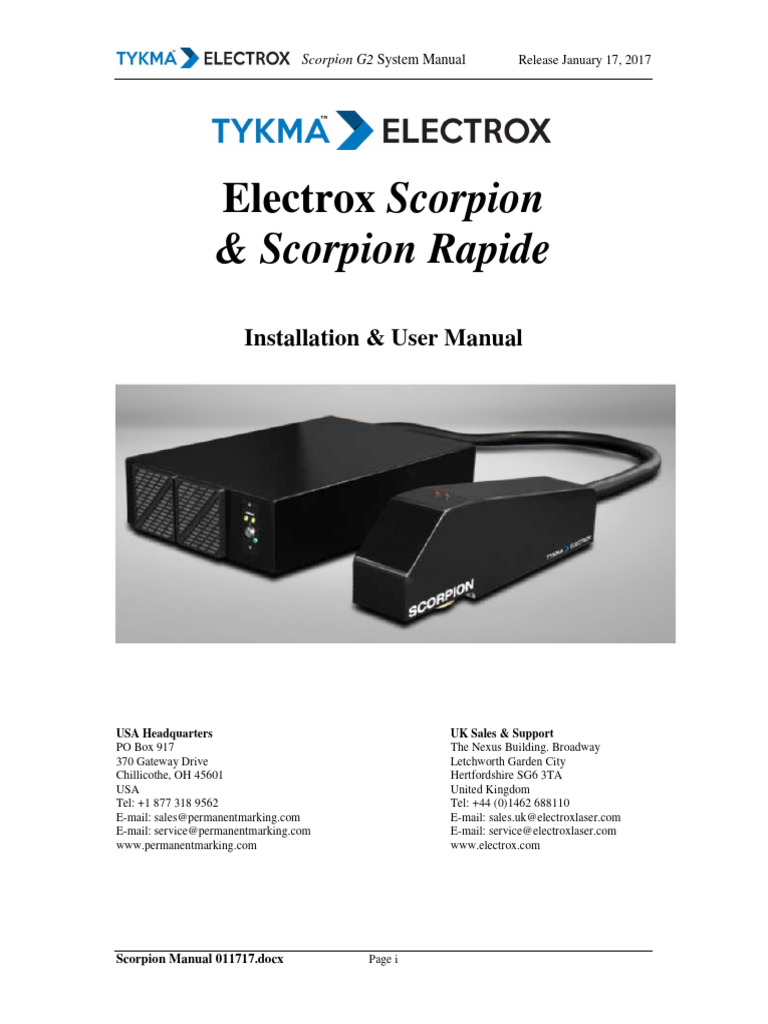 Scorpion G2 System User Manual | PDF | Safety