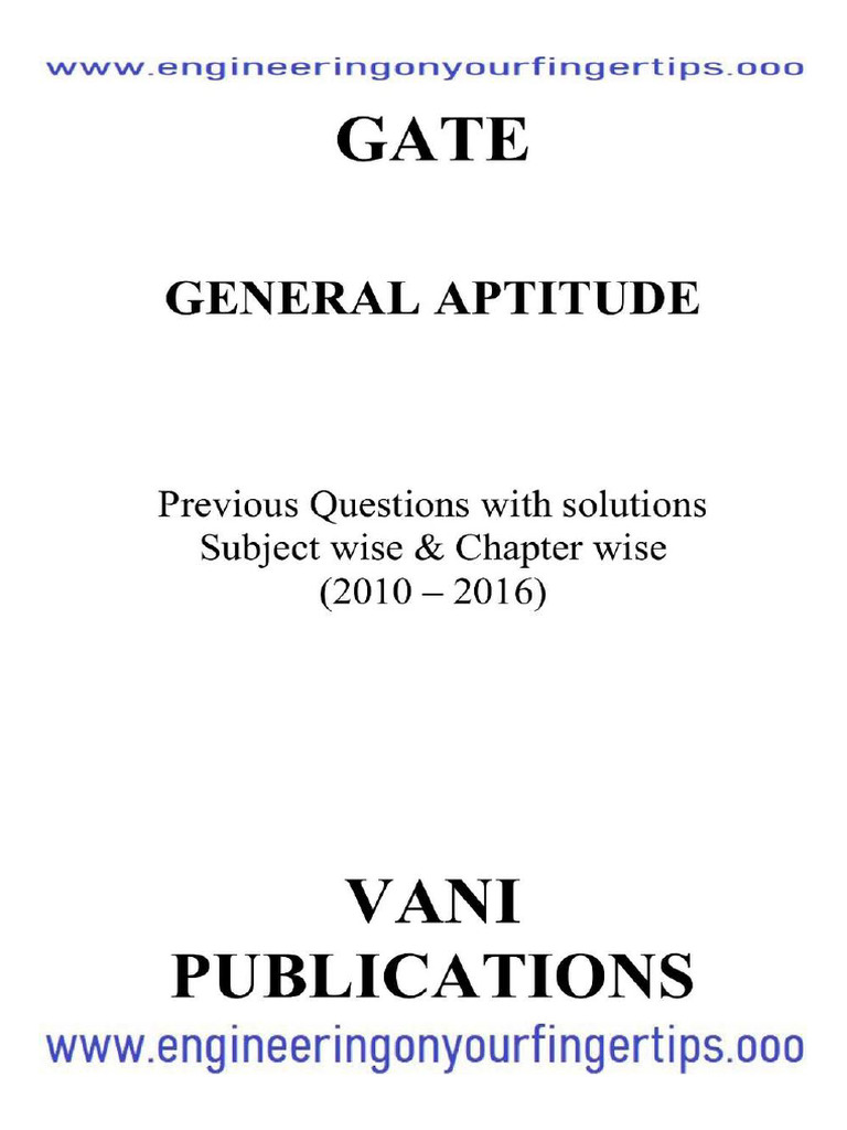 Gate Aptitude Vani PDF PDF Free | PDF