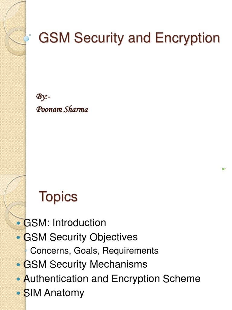 GSM Security and Encryption by Poonam Sharma | PDF | Telecommunications ...