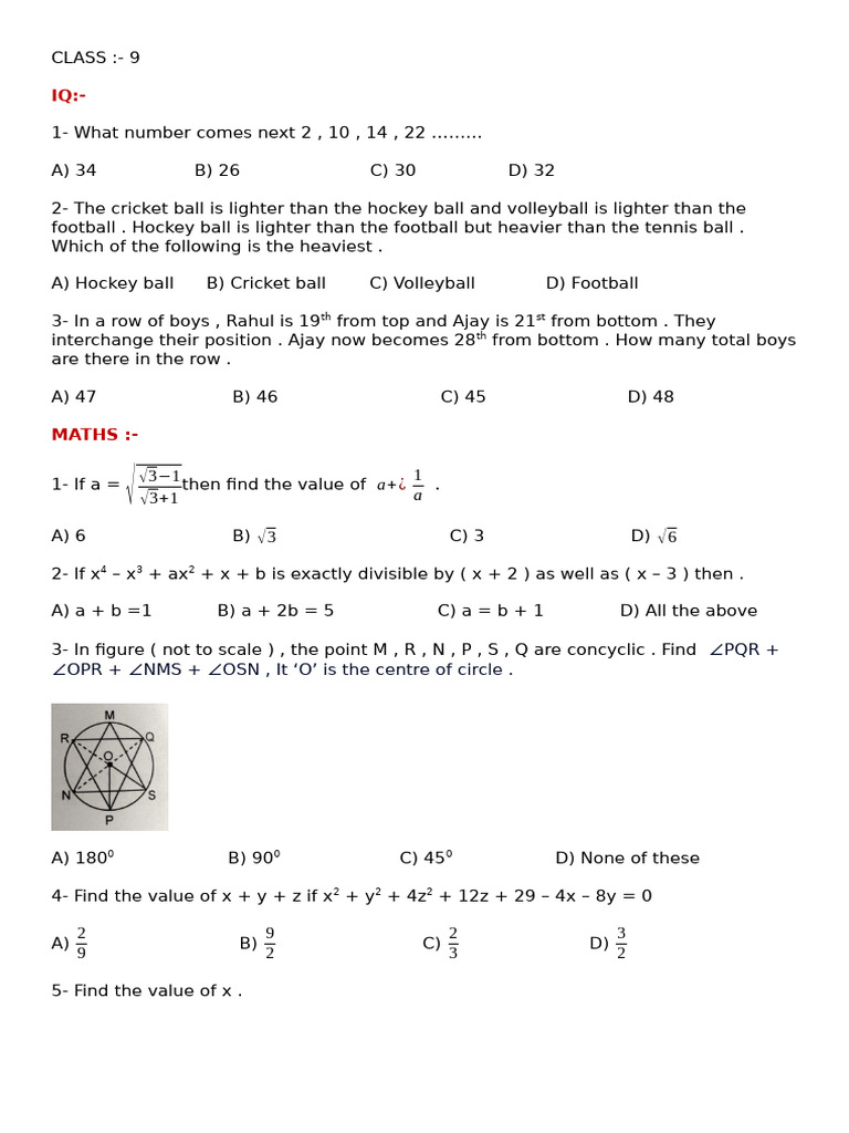 Class 9 Smart Mathematics Solutions | PDF