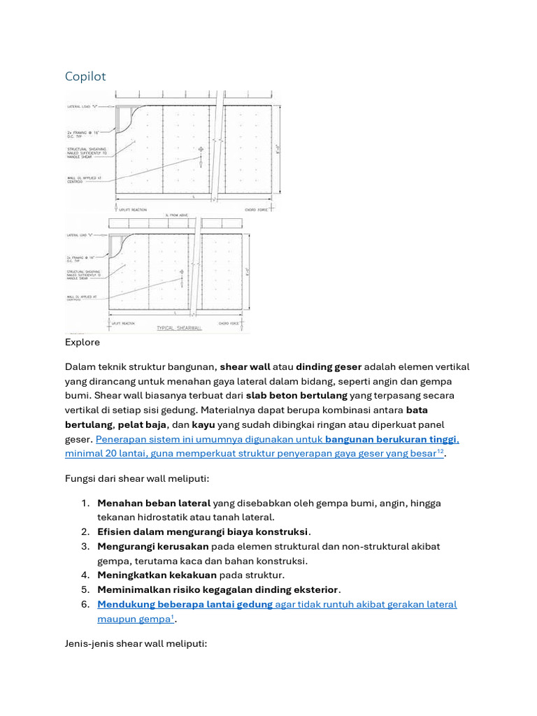 Dinding geser / shear wall | PDF