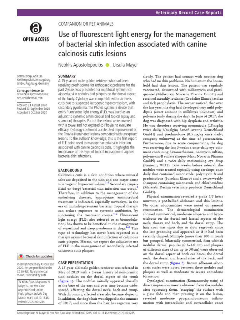 Fluorescent Light for Canine Skin Infections | PDF | Infection ...