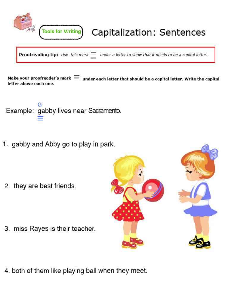 Capitalization Sentences | PDF