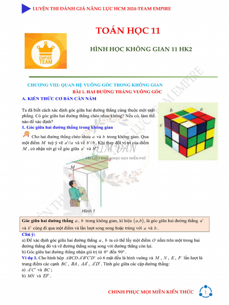 Hình Học Không Gian 11 Hk2 | PDF