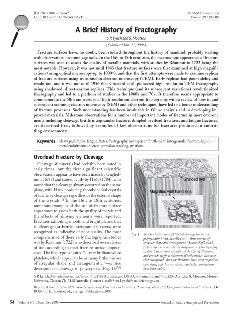 History of Fractography Techniques | PDF | Fracture | Fatigue (Material)