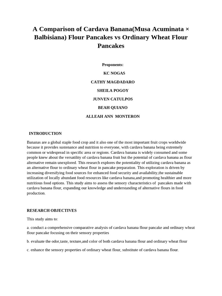 Soft Copy of Cardava Banana Flour | PDF | Banana | Foods