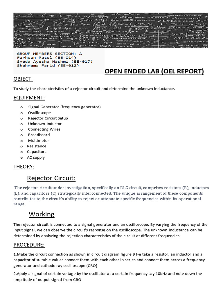 AP Oel Report | PDF | Electrical Network | Capacitor