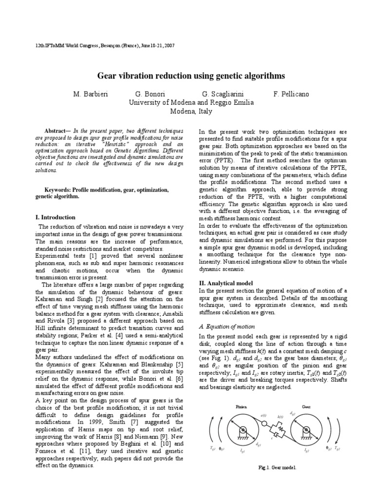 A632 Gear Vibration Genetic | PDF | Mathematical Optimization | Gear