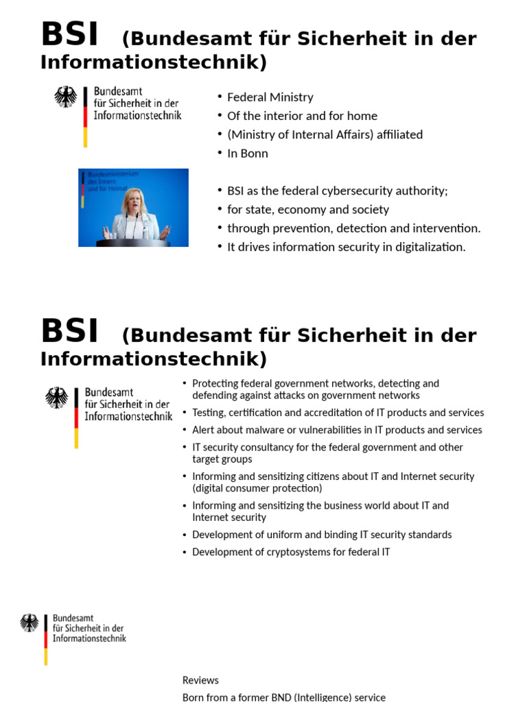 Day 2 Part 1 BSI ve IS Politics in Germany | PDF | Security | Computer ...