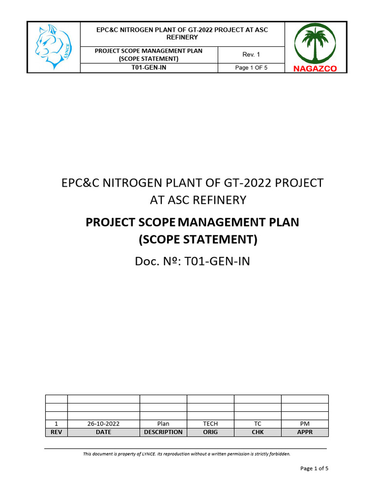 PROJECT SCOPE MANAGEMENT PLAN Body | PDF