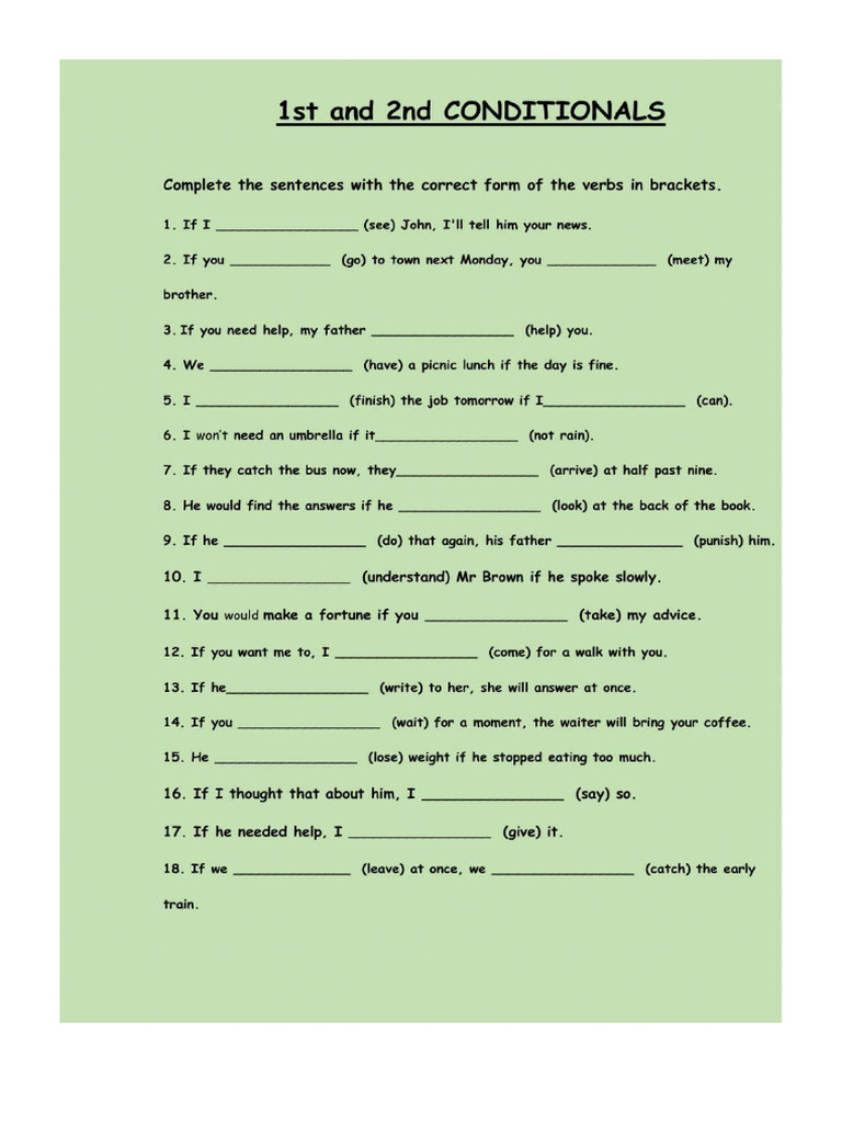 1&2 Conditional | PDF